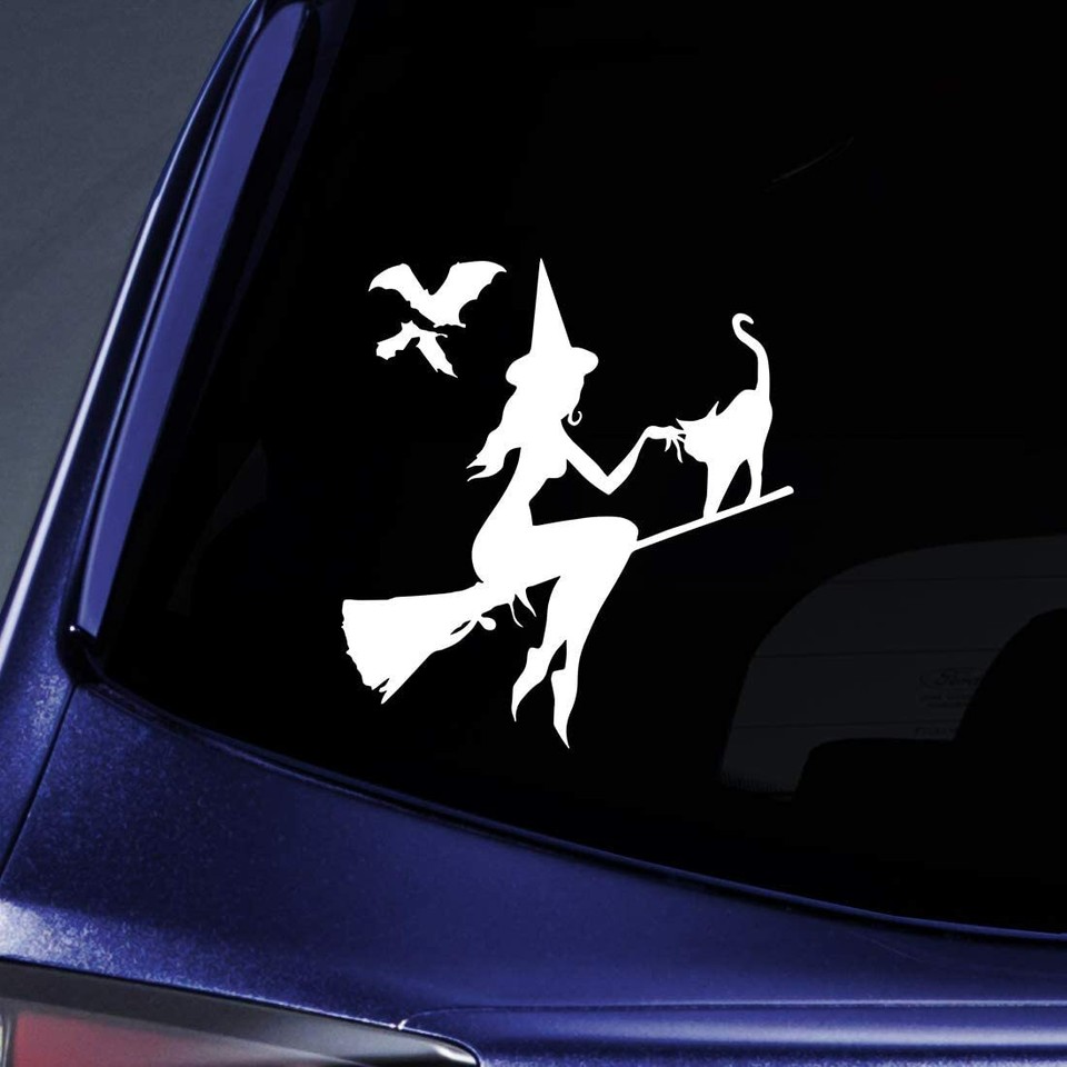 Witch Halloween Car Decal Laptop Vinyl Graphic Sticker | eBay