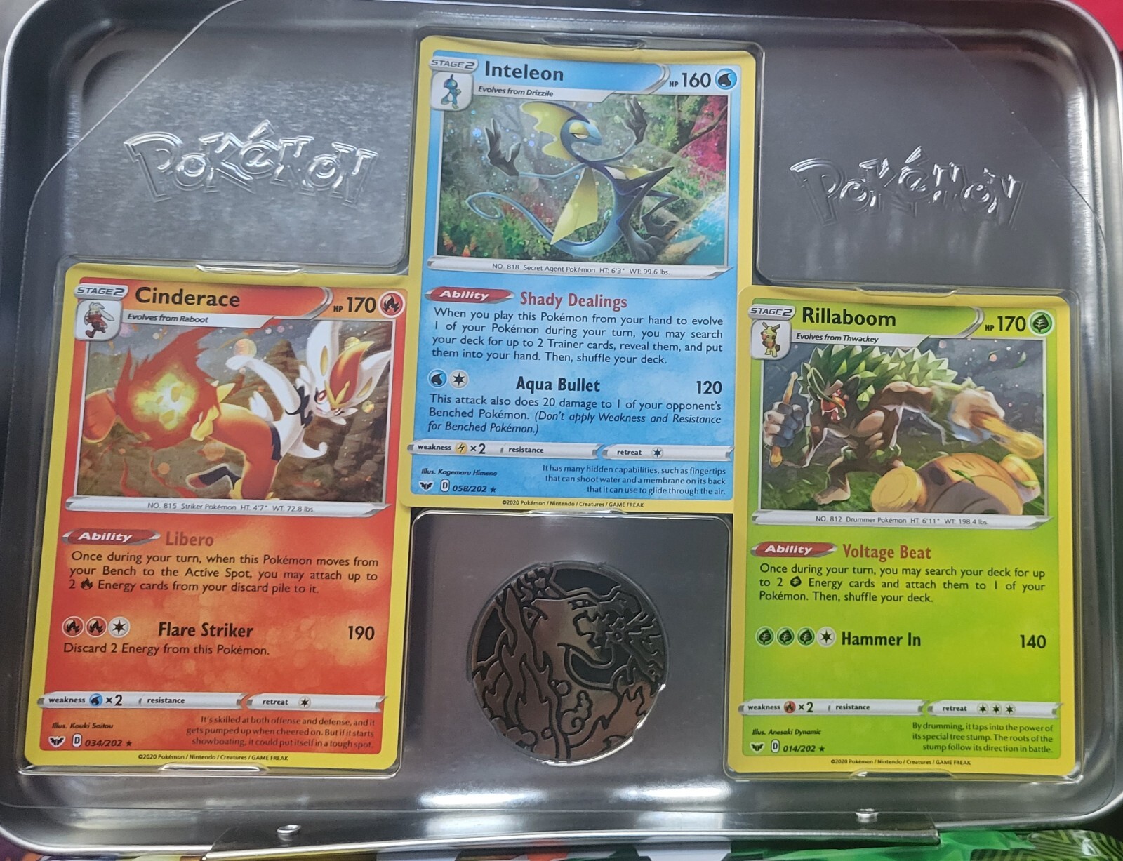 Cinderace, Inteleon, Rillaboom & Charizard Coin Pokemon | eBay