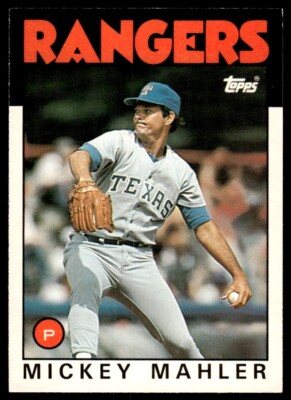 1986 Topps Baseball Card Mickey Mahler Texas Rangers #68T | eBay
