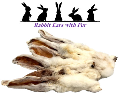 100% Natural Rabbit Ears + Fur a natural De-wormer & Digestive Aid for ...
