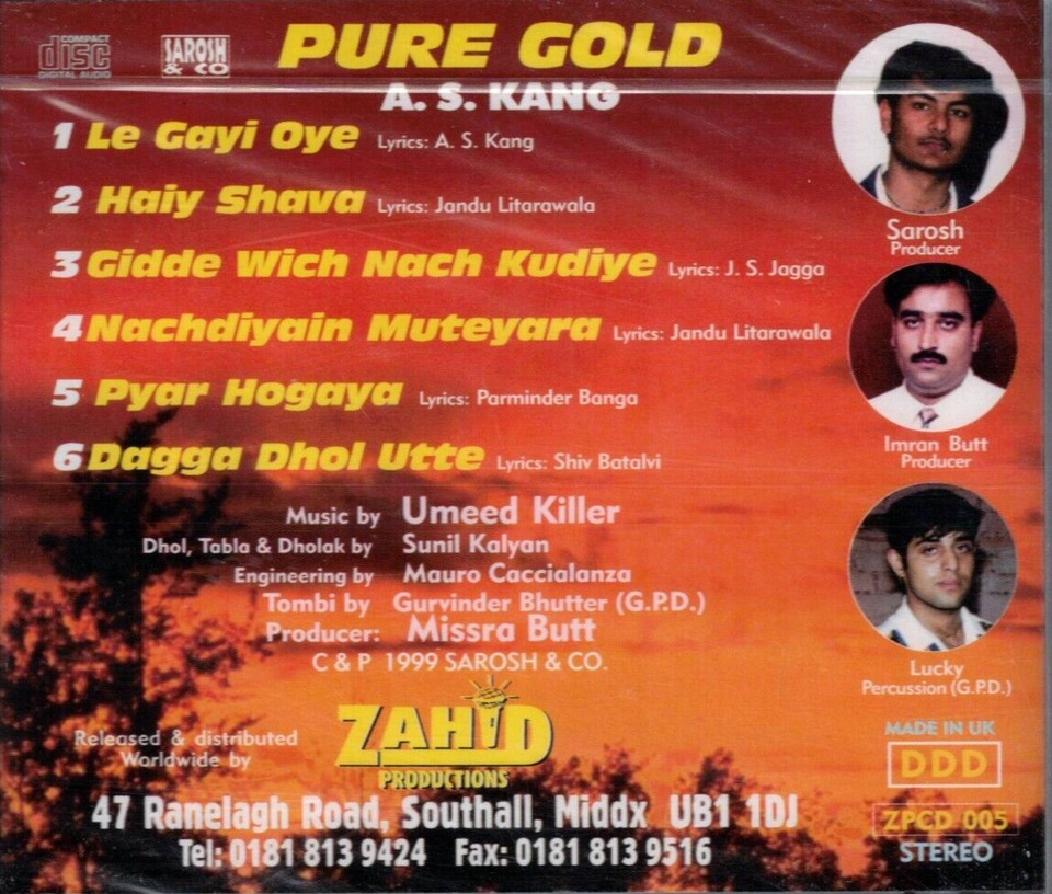 Pure gold / A.S. Kang - Punjabi music [Cd] UK made | eBay
