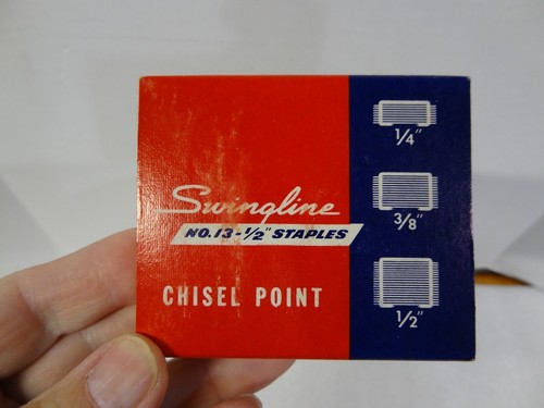 Vintage New NOS Swingline No. 13 - 1/2" Chisel Point Heavy Duty Staples ...
