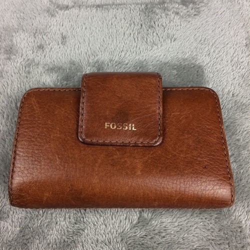 Fossil Wallet Women Bifold Brown Leather Pebbled Madison Clutch | eBay