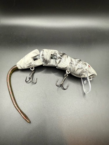 PB Rat 3 Piece Black White Swirl Custom Wakebait Topwater Bass Lure | eBay