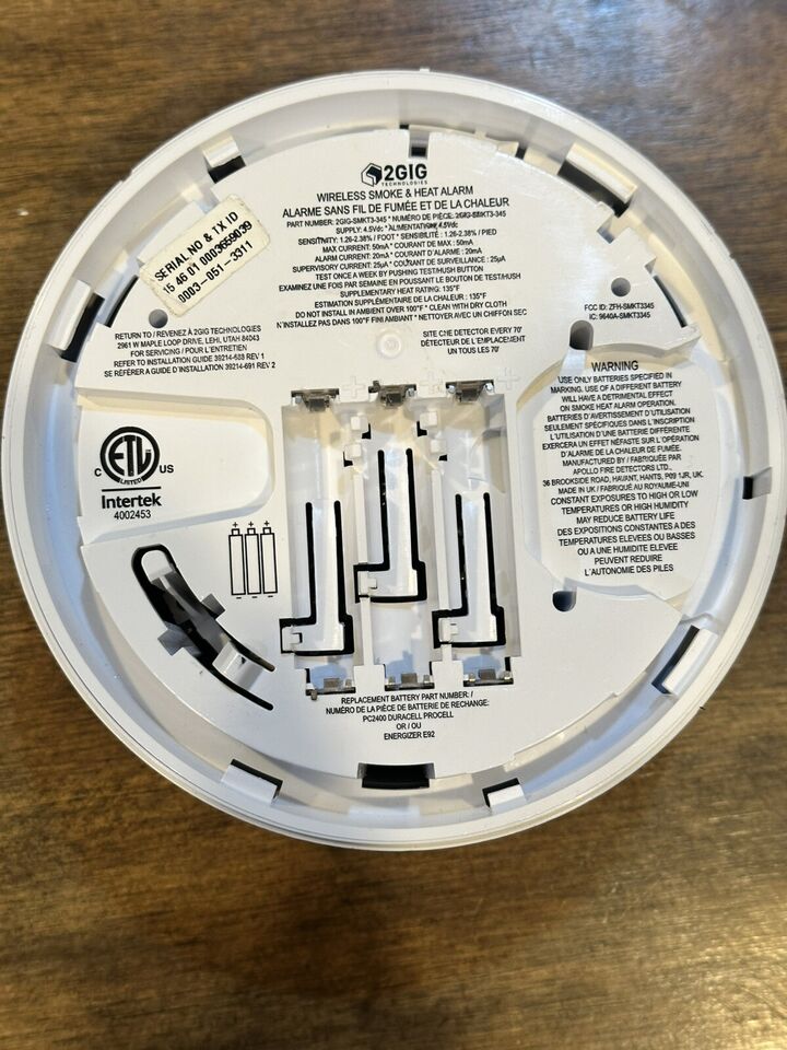 2GIG Smoke detector, wireless, smoke, heat alarm 817082010199 | eBay