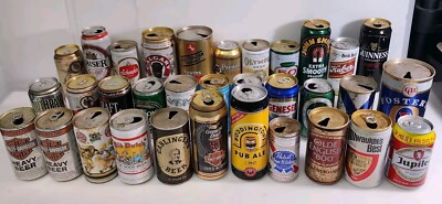 Vintage Collector Beer Can Lot 33 Total Some Rarer Cans Harley Davidson ...