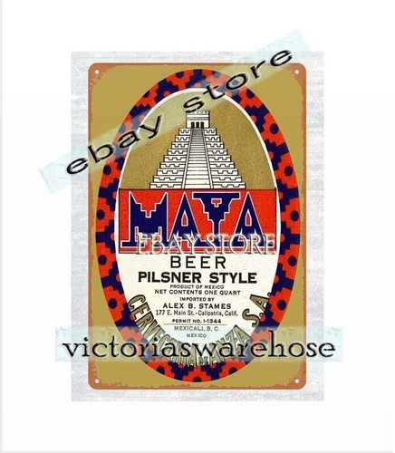 1930s Maya beer pilsner Cerveceria de Anza S.A., Mexicali, BC Mexico ...