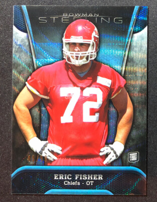 2013 Bowman Sterling Eric Fisher RC Kansas City Chiefs Refractor SP /99 ...