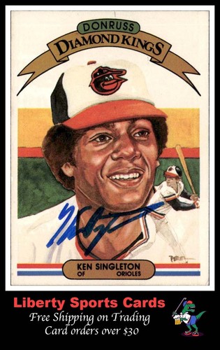 1982 Donruss Ken Singleton #24 Authentic Autographed Card Baltimore ...