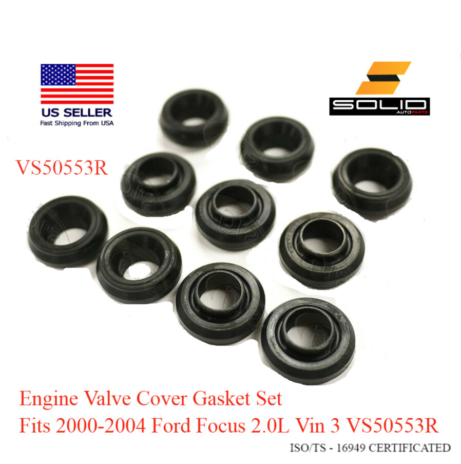 SOLID!! Valve Cover Gasket Set Fits For 2000-2004 Ford Focus 2.0L Vin 3 ...