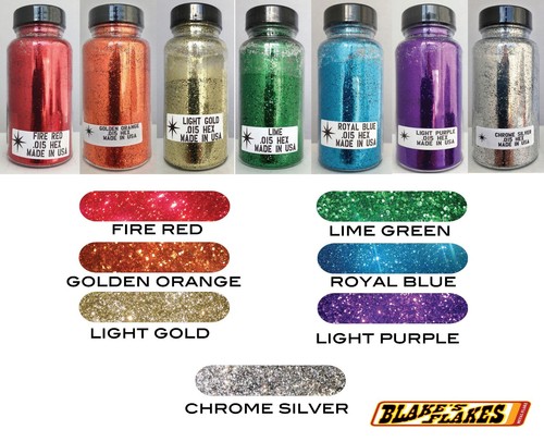 Blake's Flake Metal Flake 7 pack MULTI COLOR 2oz bottles hot rod custom ...