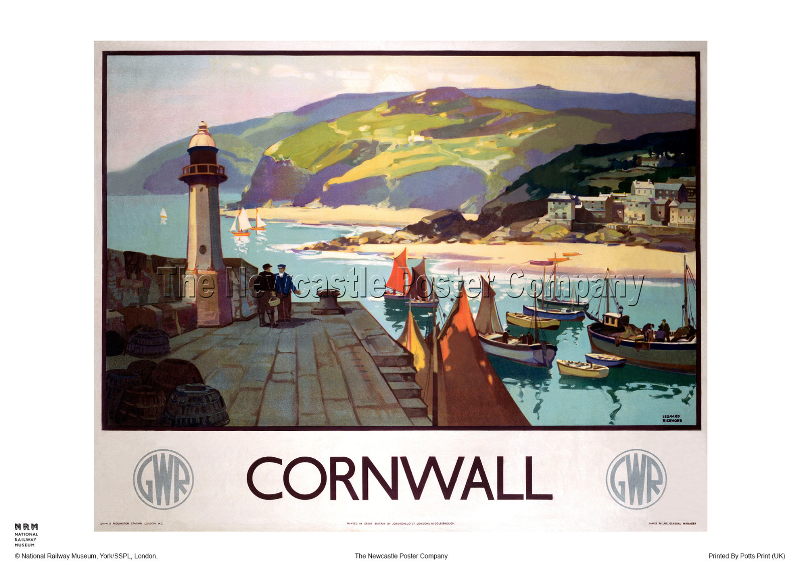 CORNWALL PENZANCE VINTAGE POSTER RETRO HOLIDAY RAILWAY TRAVEL ...