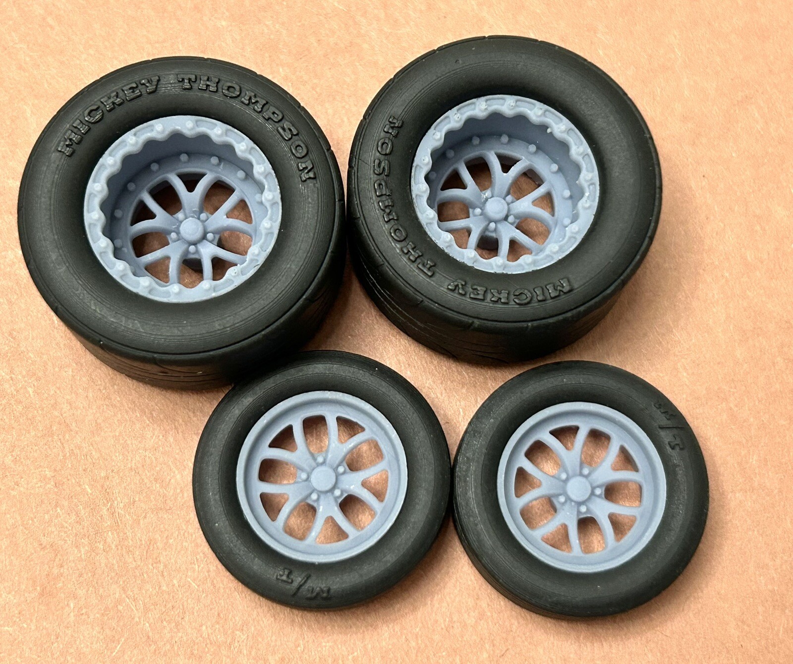 Resin 17/15 Scale inch Weld S76 Drag Wheels With Cheater Slicks 1/24, 1 ...