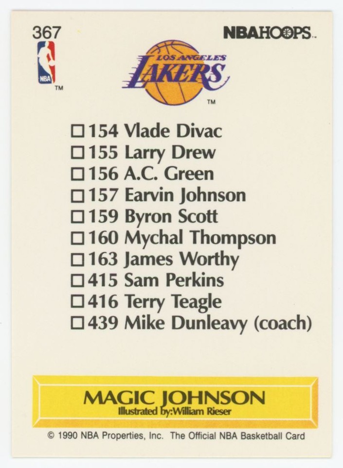 1990-91 Hoops Magic Johnson Rookie Los Angeles Lakers #367 | eBay