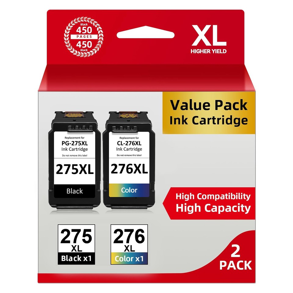 PG-275XL CL-276XL Ink Cartridges for Canon Pixma TR4722 TS3520 TS3500 ...