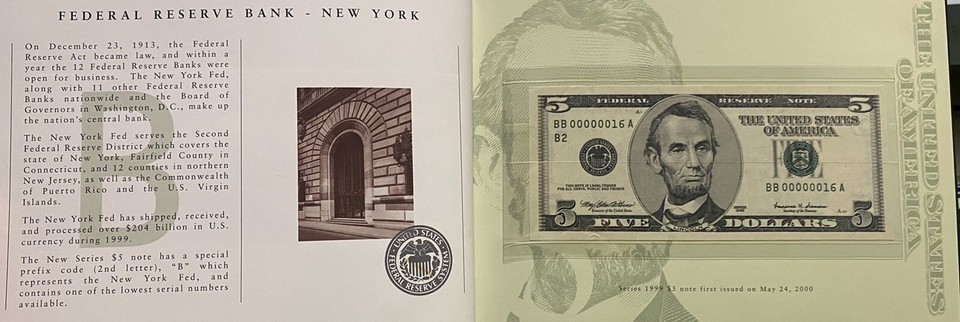 PRICE IS PER NOTE 12 Trinary dollar 1999 $1 dollar Super Low #00000016 ...