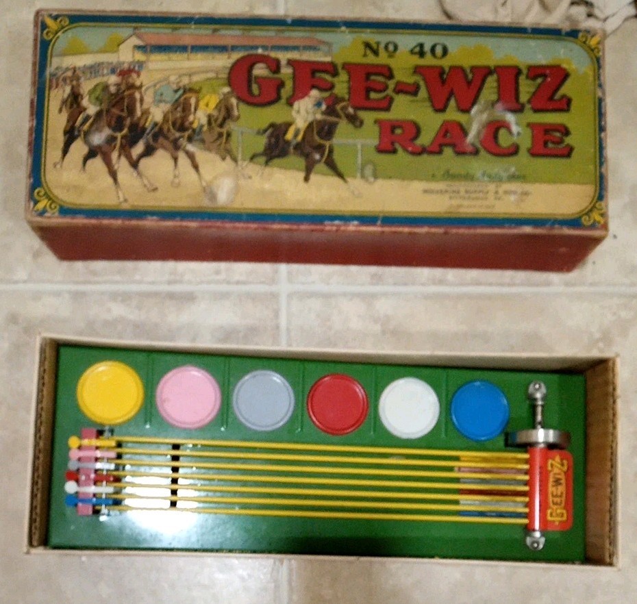 Gee Wiz No. 4. Horse Race Toy Game. Circa 1920s. Tin Lithograph by ...
