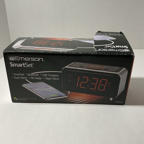Emerson Radio SmartSet Alarm Clock Radio with Bluetooth Speaker ...