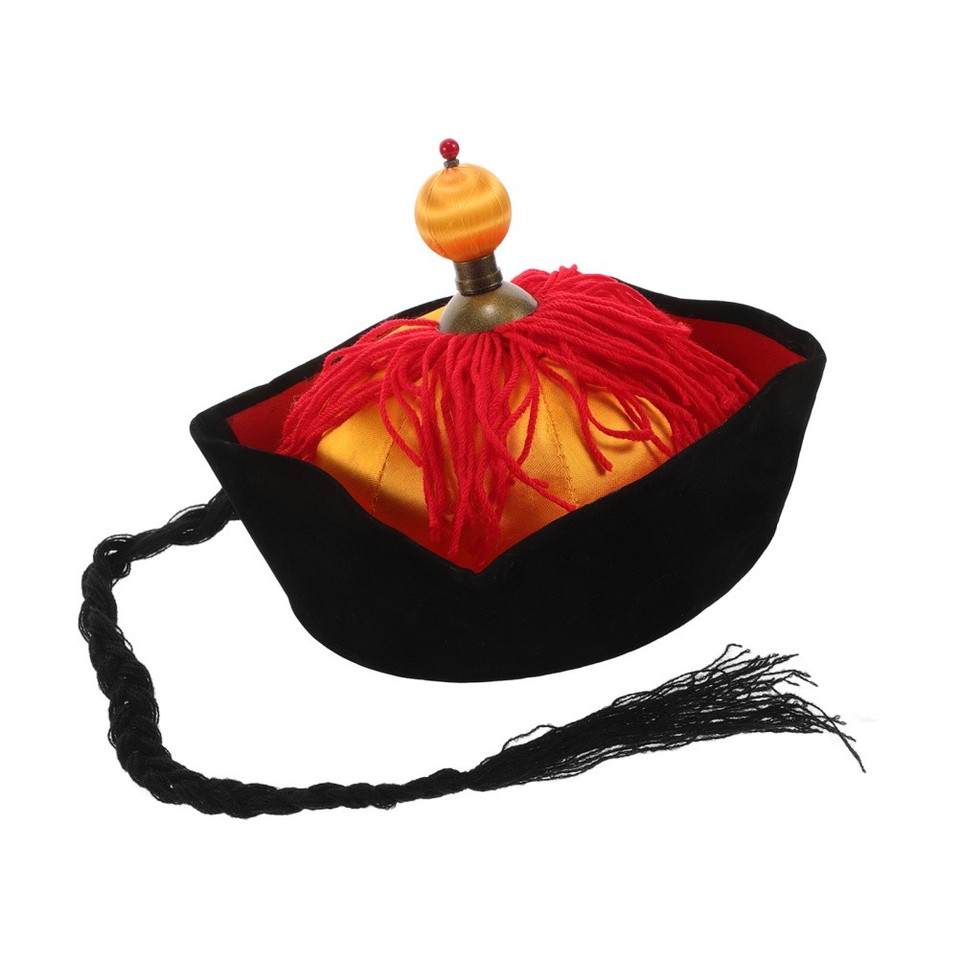 Traditional Chinese Emperor Hat with Ponytail, Emperor Performance Hat ...