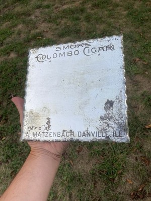 Antique Glass Colombo Cigar Advertising Mirror Counter Display ...
