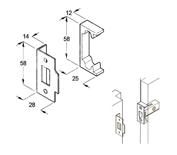 Brushed Chrome Rebate Kit for Latch on Double Doors | eBay