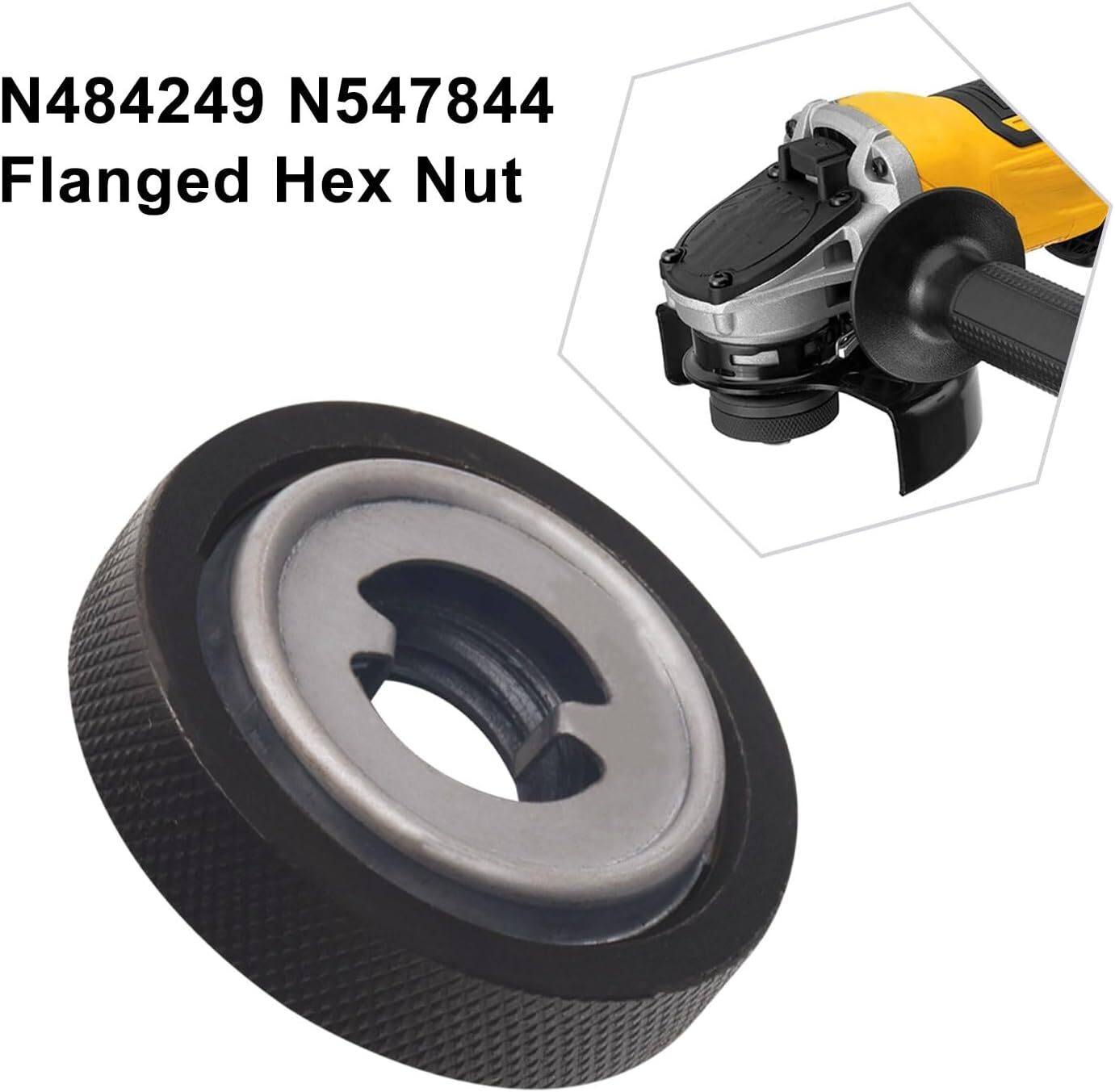 Fits DeWalt N484249 Angle Grinder Flanged Hex Nut DCG413B DCG413B-B3 US ...