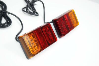 2 x 24V 16 LED Rear Tail Light Cluster Trailer Truck Chassis Bus Van 4 ...
