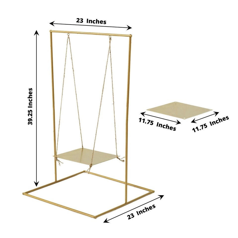 3 feet Gold Metal Swing CAKE STAND Hanging Dessert Display Centerpiece ...