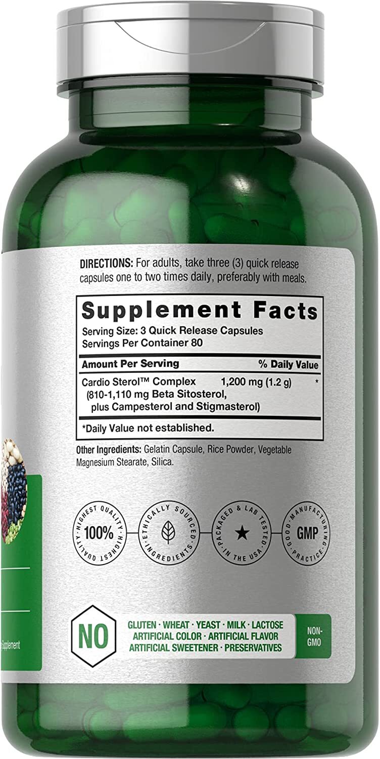 Beta Sitosterol | 1200mg | 240 Capsules | Plant Sterols Complex | by ...