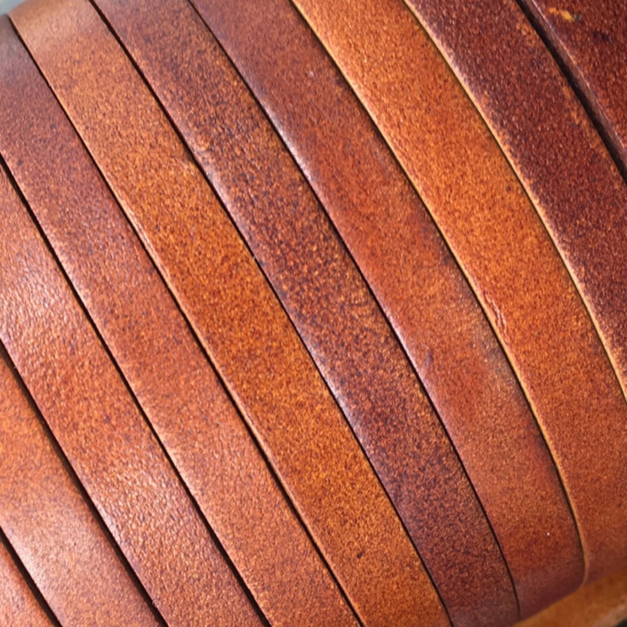 5 Meter Flat Real Leather Rope Cord Bracelet Necklace Strap DIY Retro ...