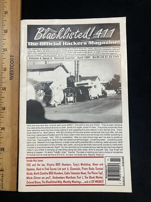 Lot 1 Blacklisted 411 Official Hackers Magazine April 1997 Looks Unread ...