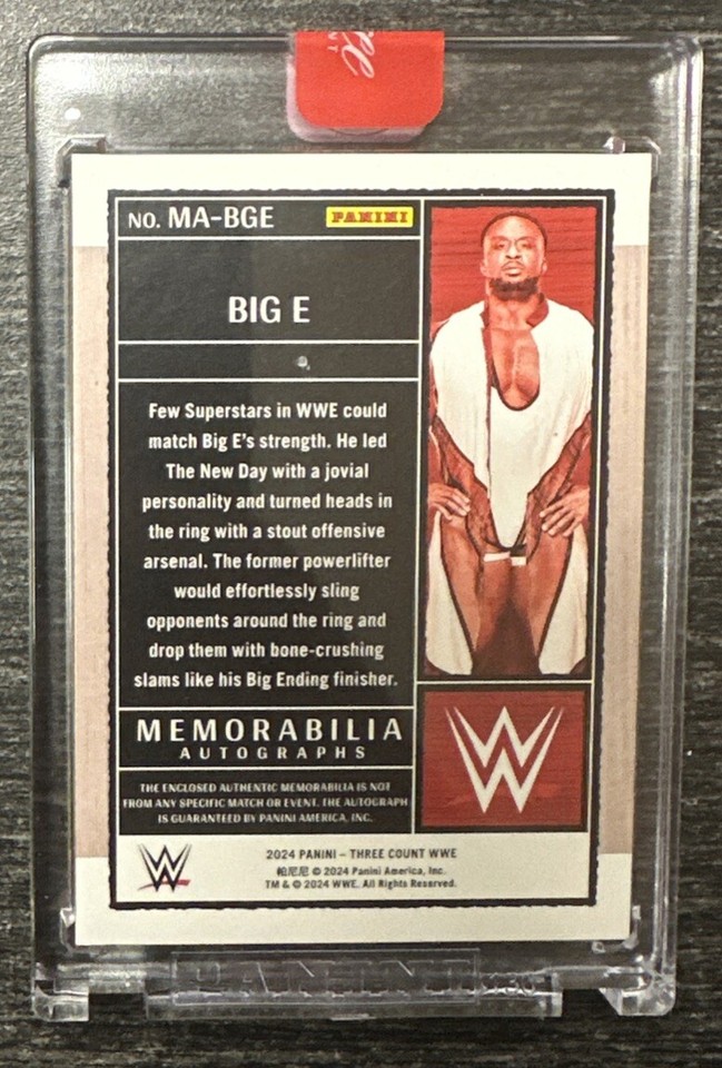 BIG E - 2024 Panini Three Count WWE - PINK FOTL - Patch AUTO 8/10 SSP ...