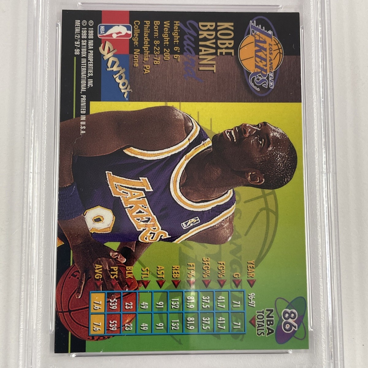 Kobe Bryant 1997 Metal Universe Championship Card #86 PSA 9 Kobe Bryant 1997 Metal Universe Championship Card #86 PSA 9