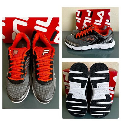 NIB! Fila Mens Beyond Coolmax 1HR18047-054 Gray Orange Running Shoes ...