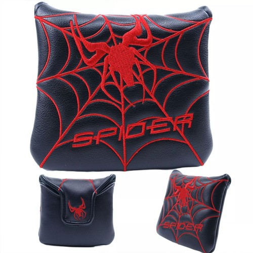 Spider Embroidery Golf Square Mallet Putter Cover Magnetic Headcover ...