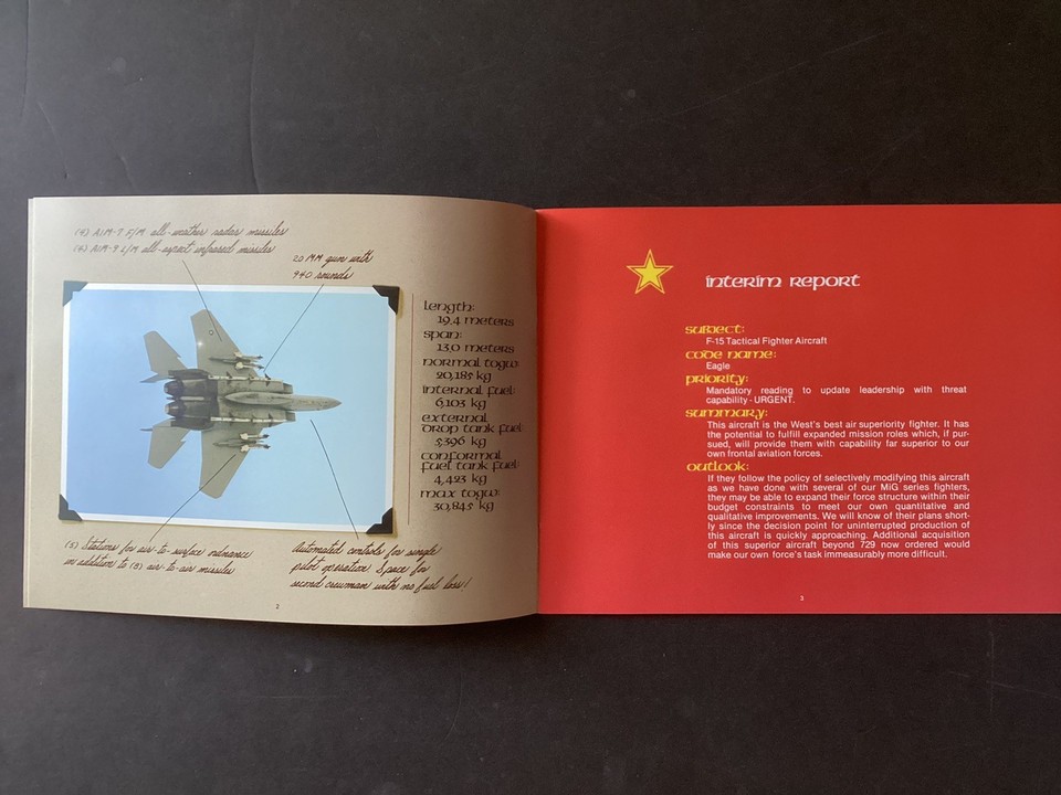 COLD WAR ERA MCDONNELL DOUGLAS F-15 EAGLE BROCHURE BOOKLET USA VS USSR ...