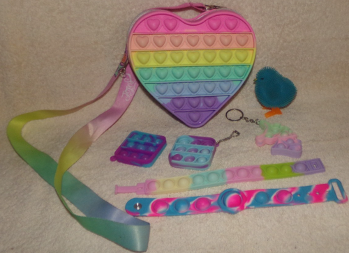 Bubble Popping Poppit Sensory Toy LOT JoJo Siwa Heart Shape Purse ...