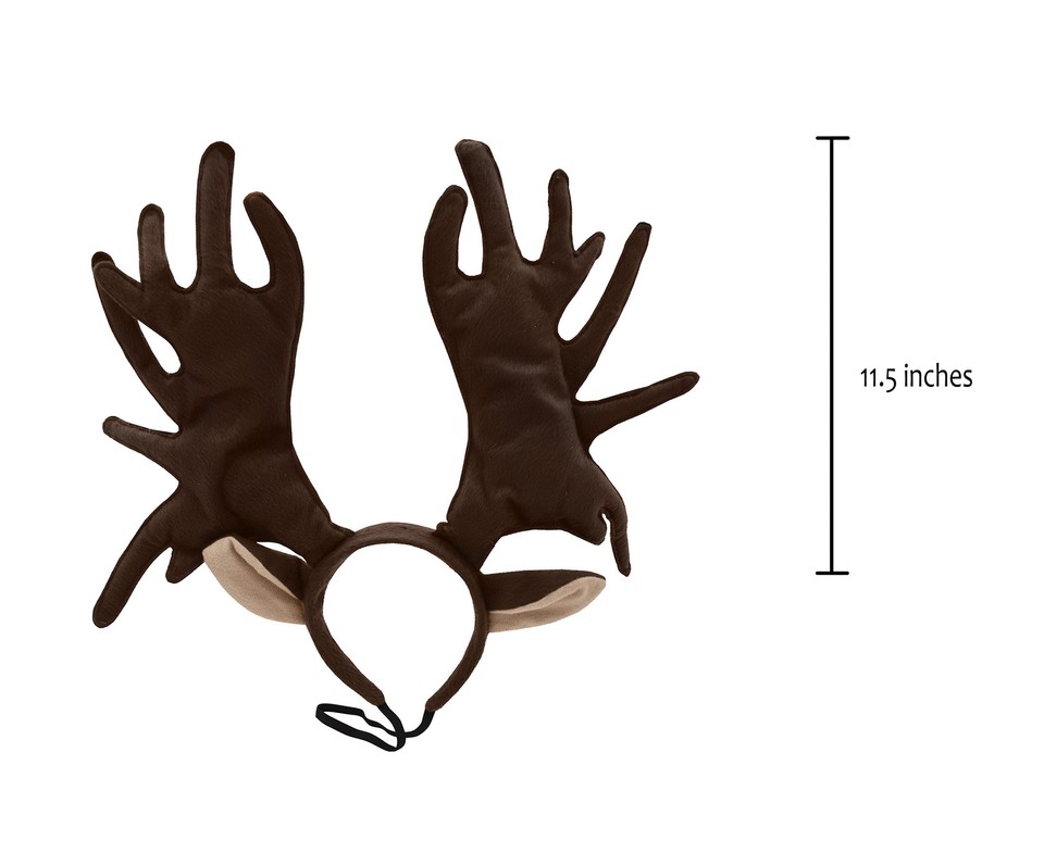 Brown Moose Antler w/ Ears Headband Reindeer Antlers Animal Costume ...
