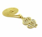 NEW DOLLAR SIGN PENDANT & 24" BOX/CUBAN/ROPE CHAIN HIP HOP NECKLACE ...
