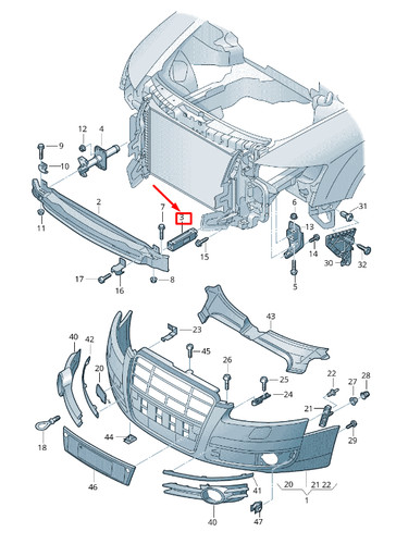 NEW AUDI A6 AVANT C6 FRONT LEFT BUMPER BEAM BRACKET 4F0807133 ORIGINAL ...