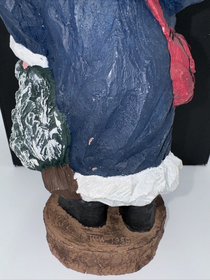 Vintage Wood World Inc Santa Figurine Poland 1988 Resin Sack Christmas ...