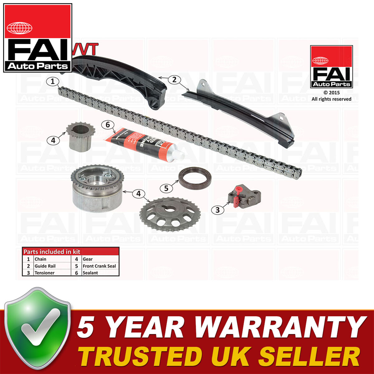 FAI Timing Chain Kit Fits Peugeot 107 Toyota Aygo Yaris Citroen C1 1.0 ...