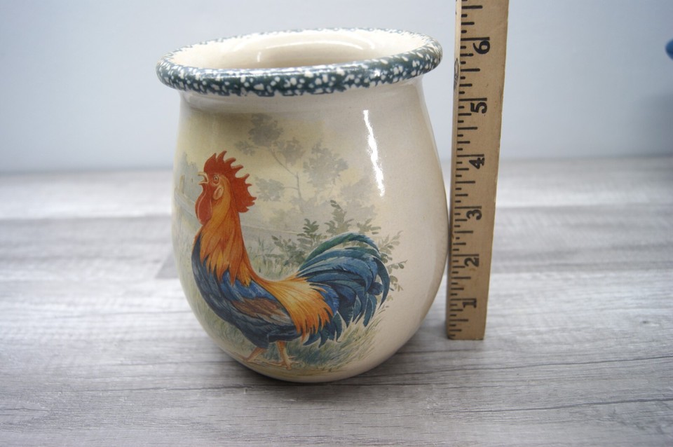 Vintage Home & Garden Party Stoneware Rooster Pot/Crock 1998-USA | eBay