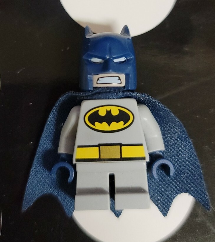 Lego Batman Mini-figure Gray and Dark Blue with Dark Blue Cape | eBay