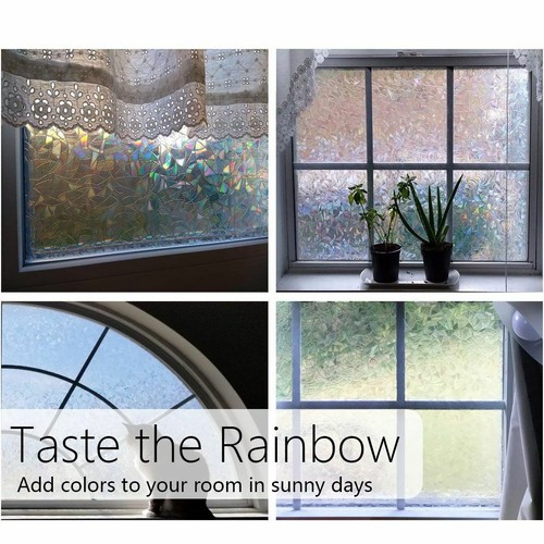 Privacy Window Glass Film Sticker Static Cling 3D Frosted Stained ...