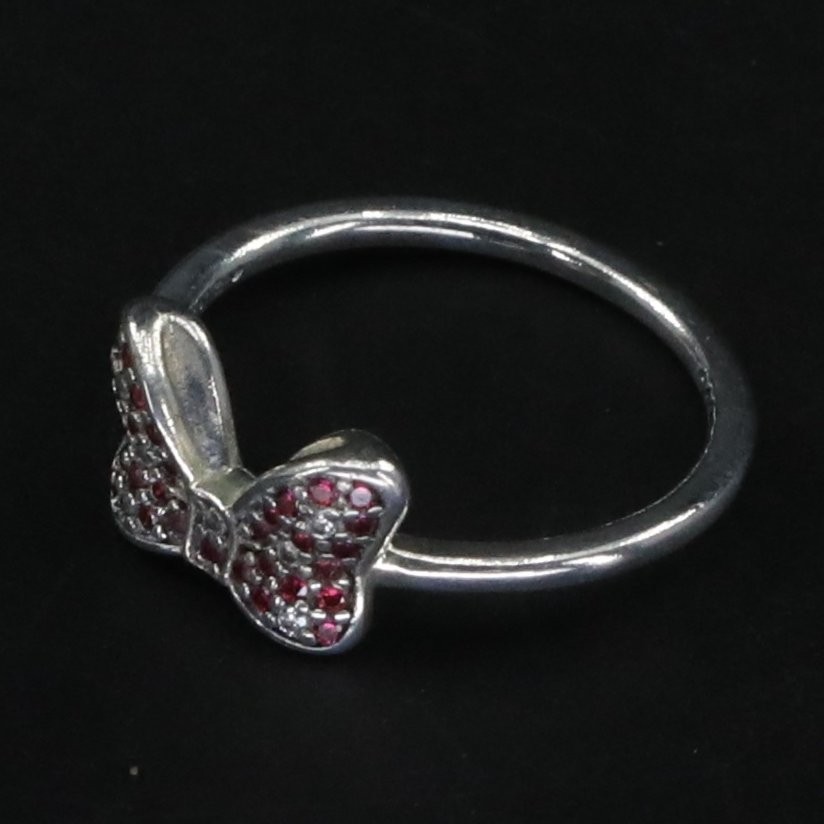 Sterling Silver - PANDORA ALE DISNEY Red CZ Minnie Mouse Bow Ring Size ...