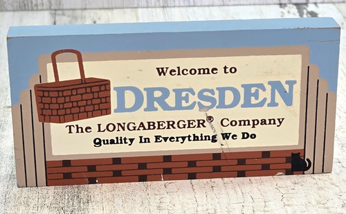 Cat's Meow Village Welcome to Dresden Longaberger Sign 1994 | eBay