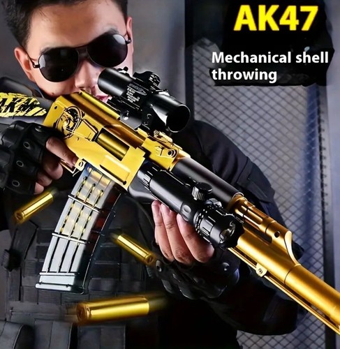 KIDS AK-47 Toy Gun Set Rifle Soft Bullet Blasters Gun Foam Pellet Shell ...