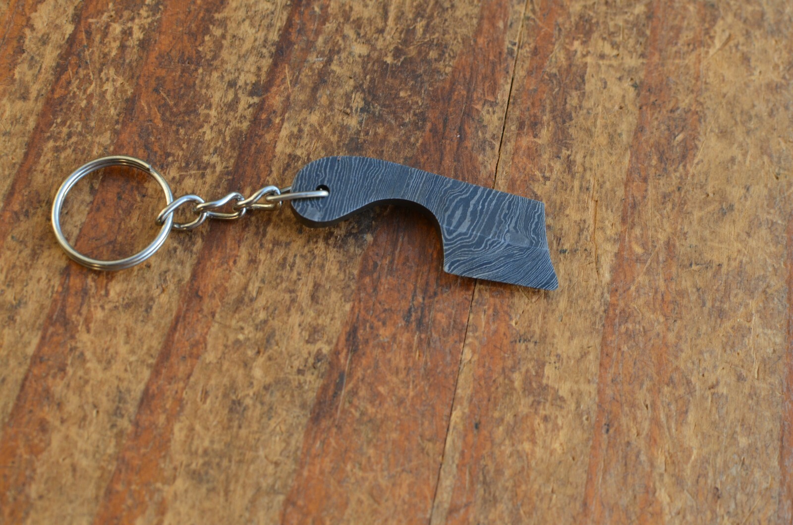 hand forged key chain in damascus steel new from the Eagle Collectionc ...