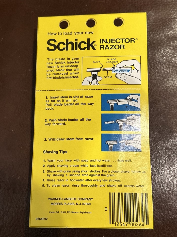 Schick Injector Razor Single Edge Platinum Blades New Sealed Vintage ...